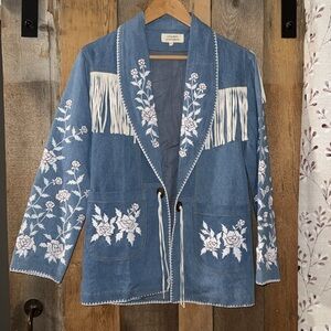 Chasing Unicorns | Jackets & Coats | Nwot Chasing Unicorns Denim Blazer ...